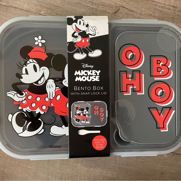 Disney | Kitchen | Disney Mickey Mouse Gray And Black Bento Box | Poshmark